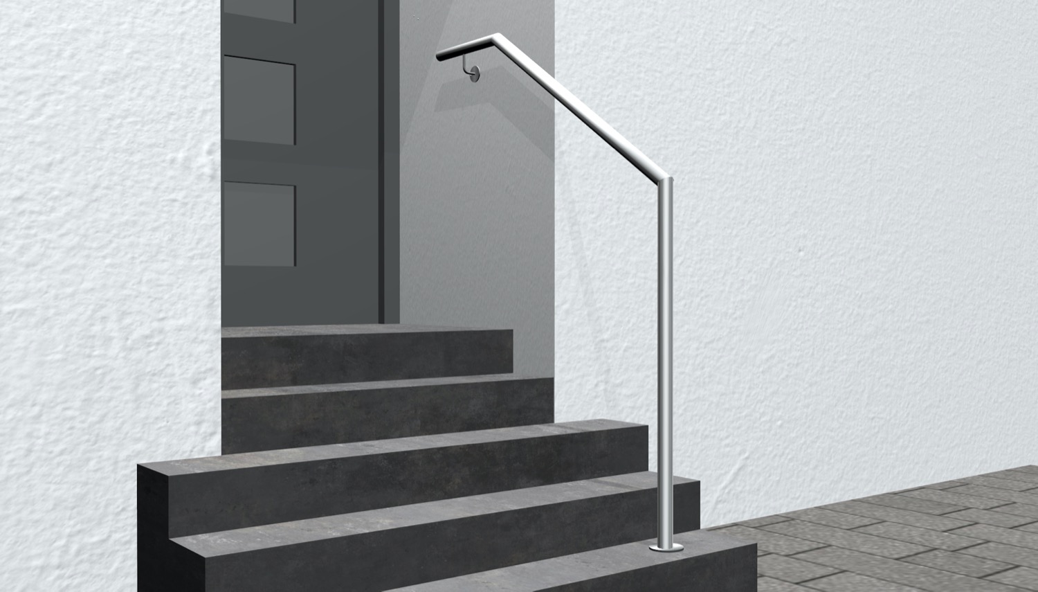 Trapleuning rvs schuine zijwand trap | metaalbouw-shop.nl