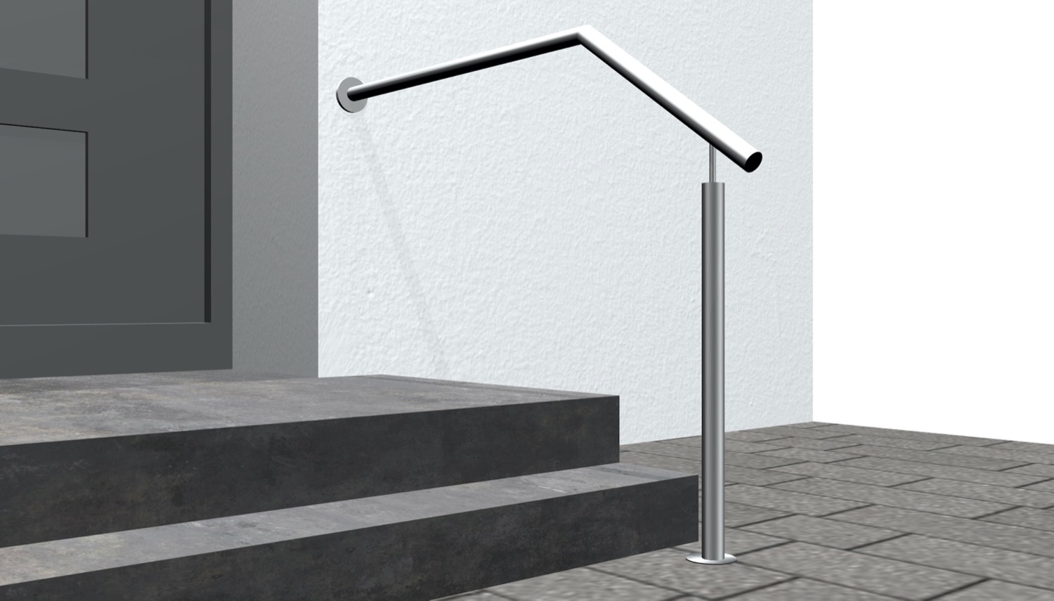 Roestvrijstalen trapleuning met pin Wandtrap CL | Metallbau Onlineshop